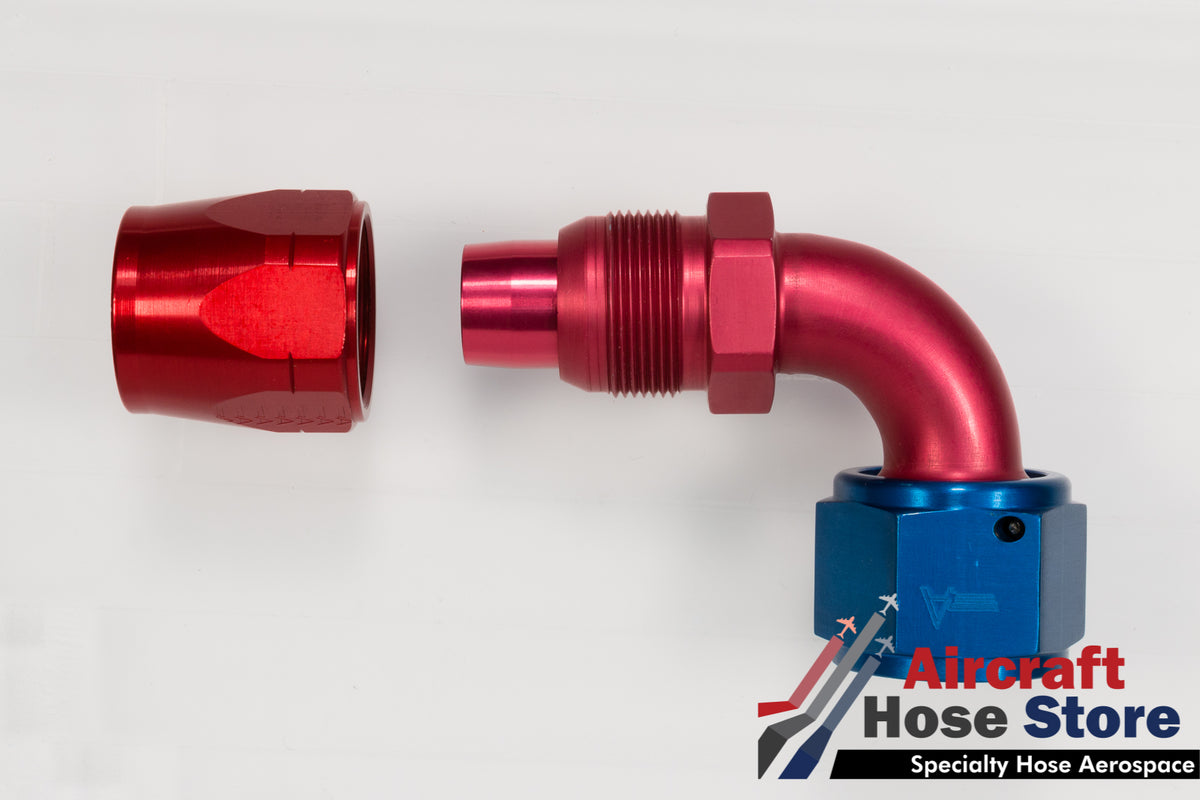 (Size 16) 8891-16D AN 90 Degree Fitting AN818 Eaton Aeroquip Aerospace – AircraftHoseStore